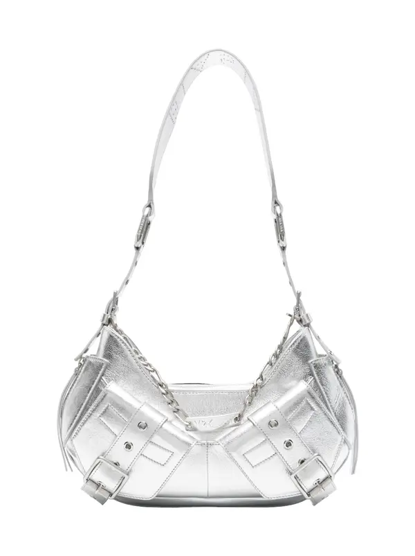 BIASIA Y2k Leather Shoulder Bag - Silver