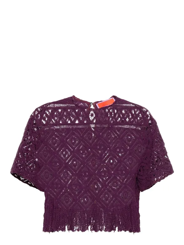 La DoubleJ Lacey La Scala Fringed Top - Purple