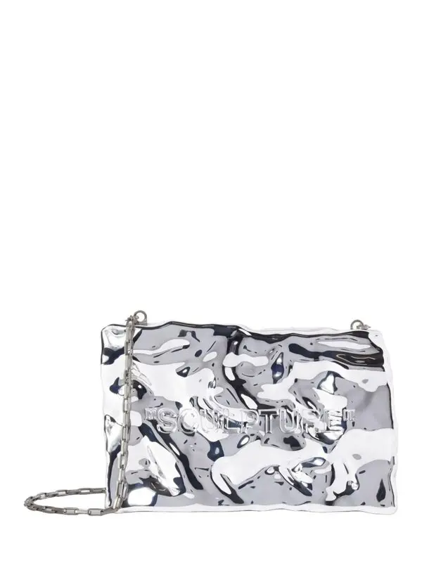 Off-White Sculpture Crushed Clutch - Silver