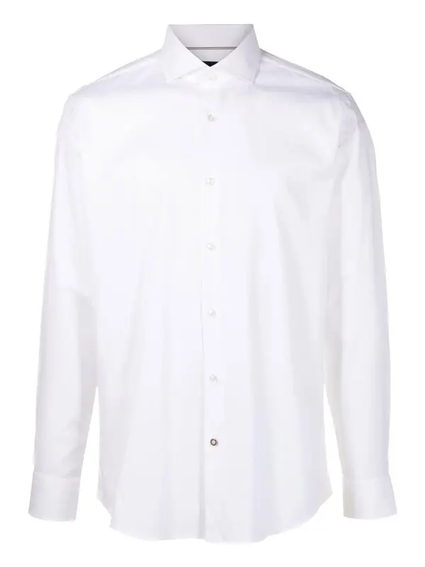 BOSS Long-sleeved Stretch-cotton Shirt - White