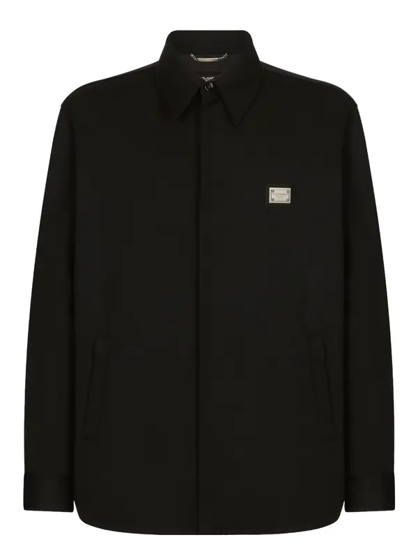 Dolce & Gabbana Logo-plaque Shirt Jacket - Black