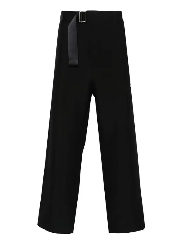 OAMC Belted Cotton Straight-leg Trousers - Black