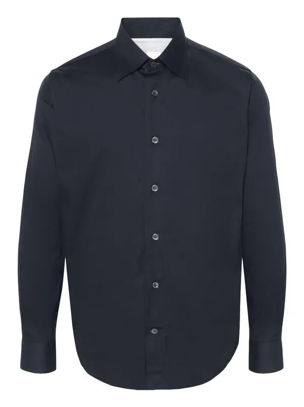 Eleventy Pointed-collar Shirt - Blue