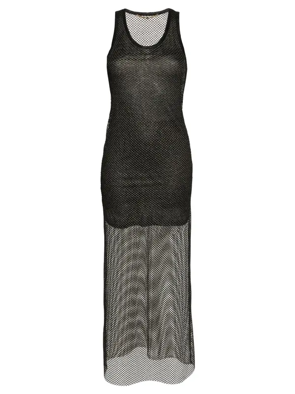 Palm Angels Mesh Maxi Dress - Black