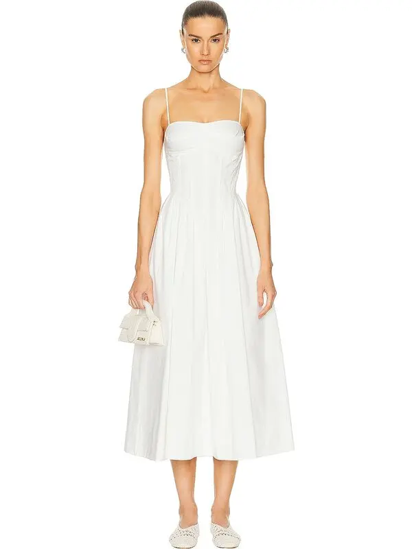 Simkhai Kittiya Sleeveless Midi Dress - White