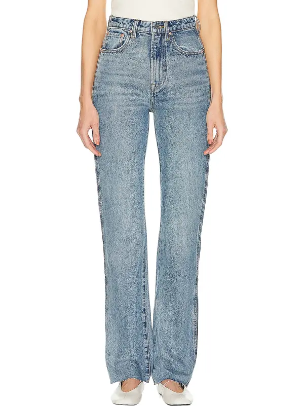 GRLFRND Sara Super High Rise Straight Jeans - Wave Hill