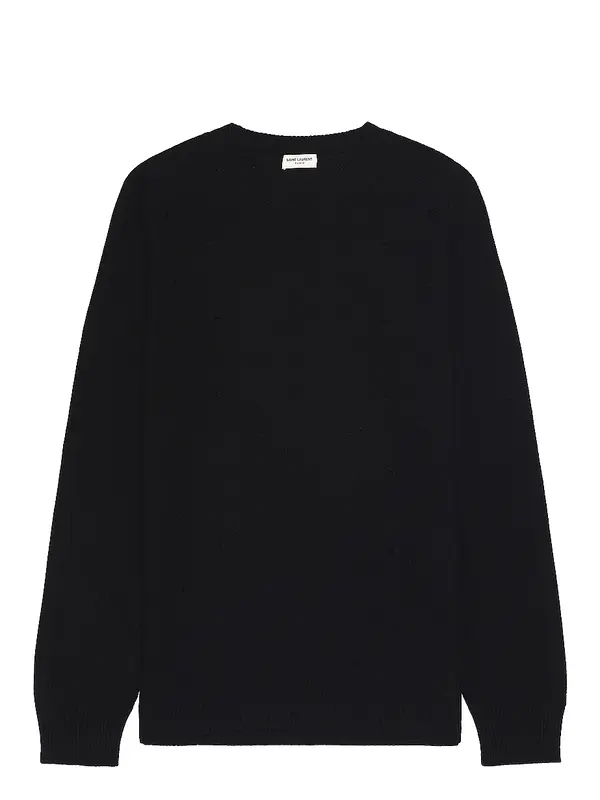 Saint Laurent Pull Col Rond Manche - Noir