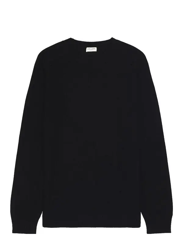 Saint Laurent Pull Col Rond Manche - Noir