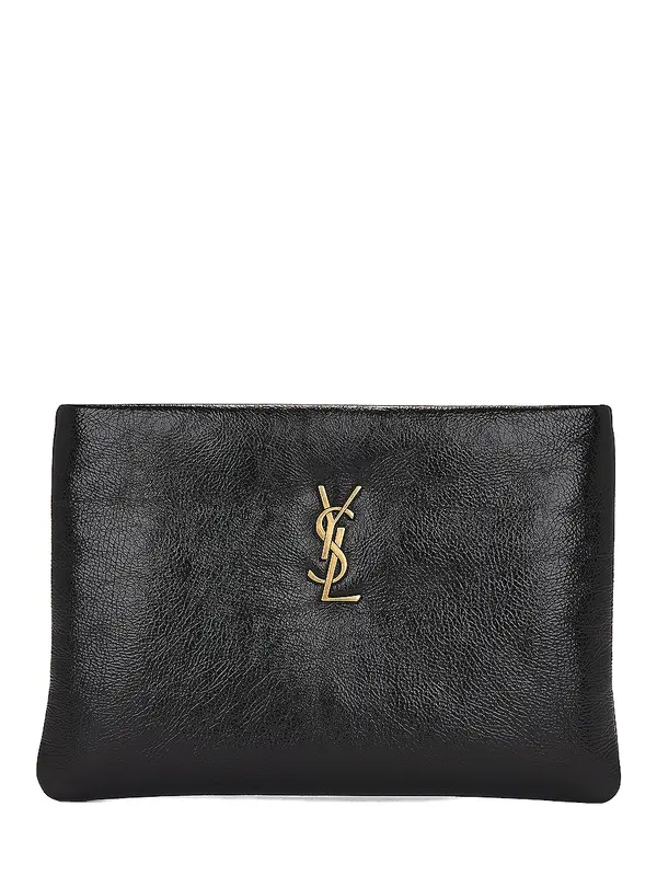 Saint Laurent Small Calypso Zipped Pouch - Noir