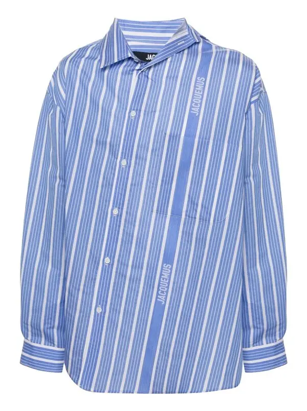 Jacquemus Logo-striped Shirt - Blue
