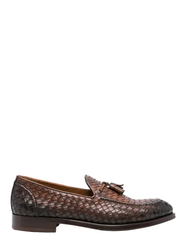 DOUCAL'S Woven Leather Loafers - Brown