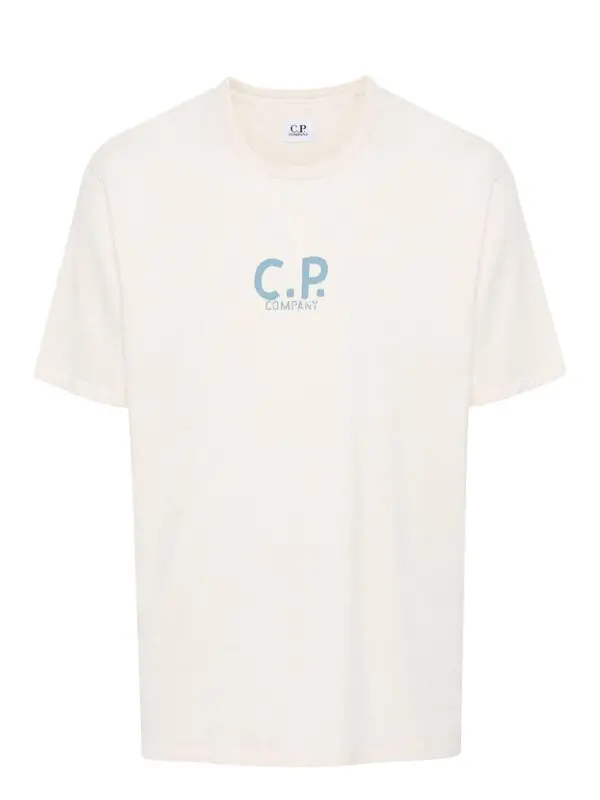 C.P. COMPANY Logo-print Cotton T-shirt - Neutrals