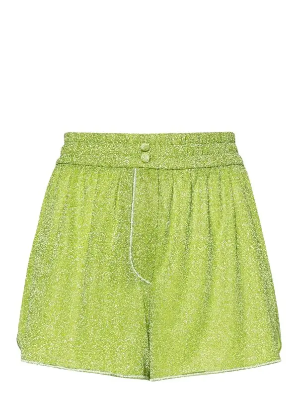 Oseree Lumière Lurex Shorts - Green