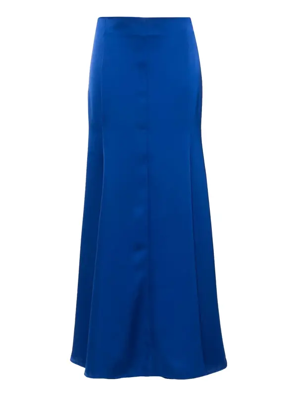 Philosophy Di Lorenzo Serafini Satin Maxi Flared Skirt - Blue