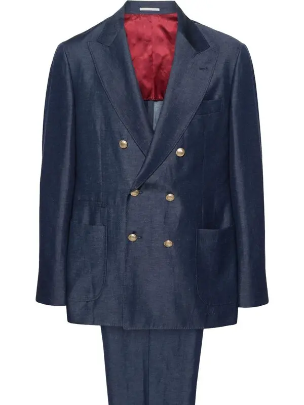 Brunello Cucinelli Double-breasted Suit - Blue