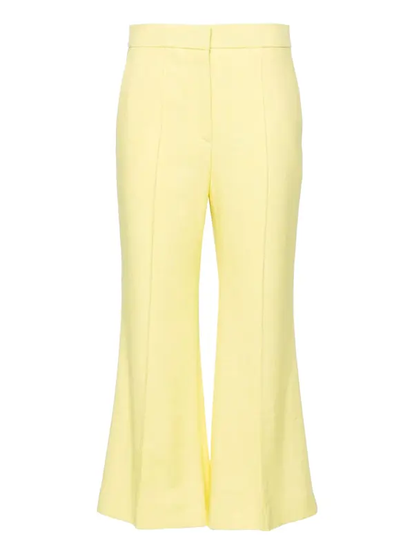 MSGM Mid-rise Cropped Trousers - Yellow