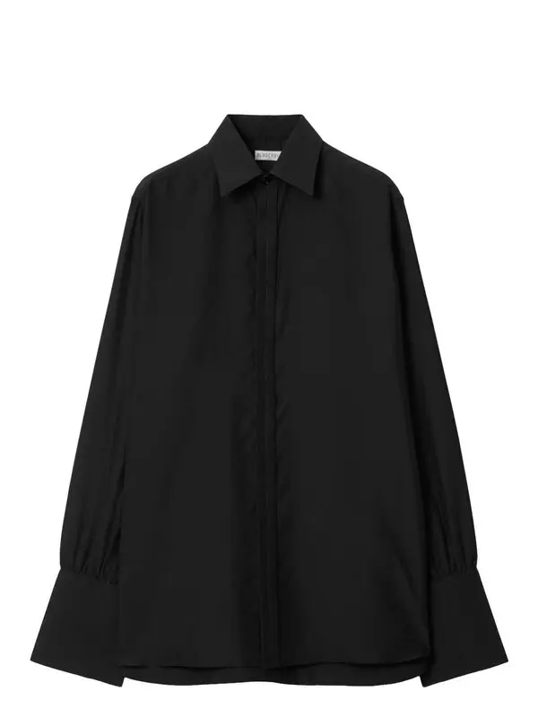 Burberry Long-sleeve Silk Shirt - Black