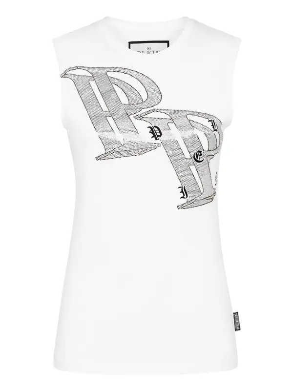 Philipp Plein Crystal-embellished Tank Top - White