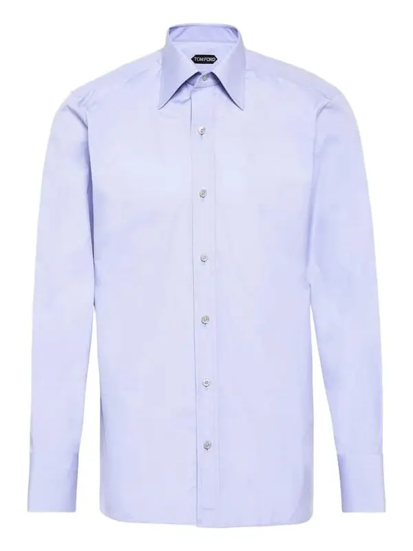 TOM FORD Cotton Poplin Shirt - Blue