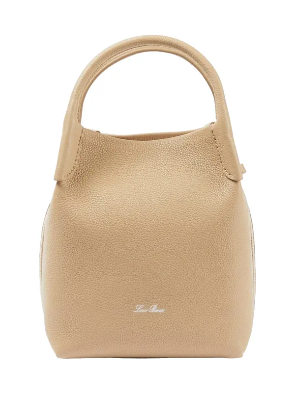 Loro Piana Bale Small Leather Tote Bag - Beige