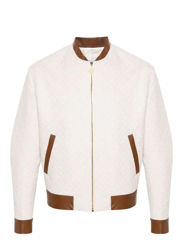 Casablanca Monogram-jacquard Bomber Jacket - Neutrals