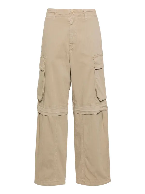 SEMICOUTURE Herringbone Cargo Trousers - Neutrals