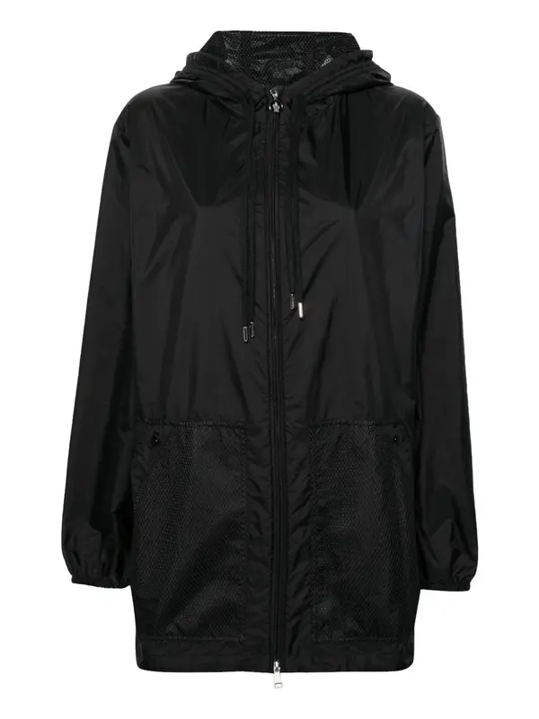 Moncler Mesh-panel Hooded Jacket - Black