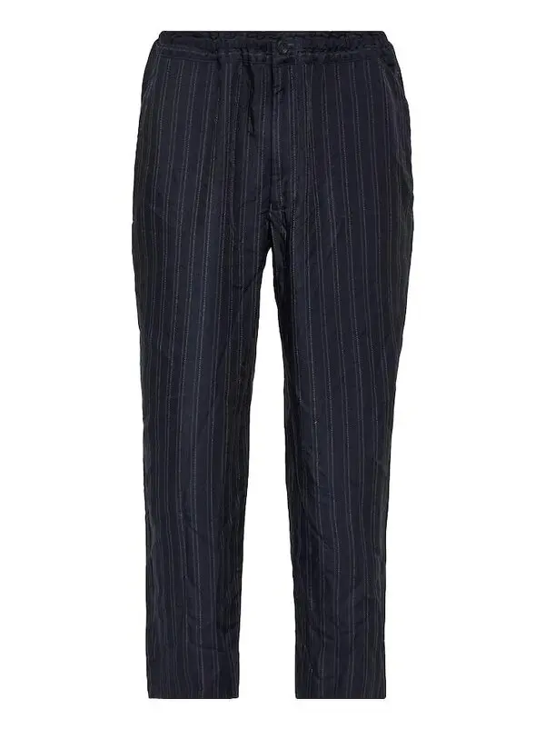 Comme Des Garçons Striped Straight Leg Trousers - Blue