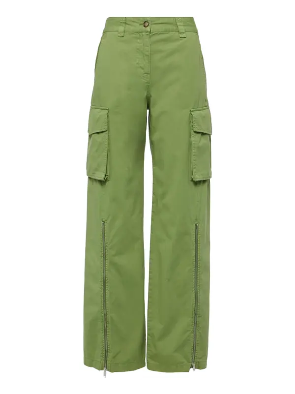 Stella McCartney Mid-rise Cotton Cargo Pants - Green