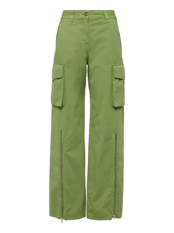 Stella McCartney Mid-rise Cotton Cargo Pants - Green