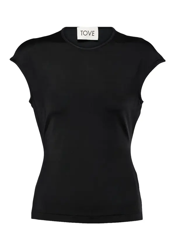 Tove Deca Jersey Top - Black