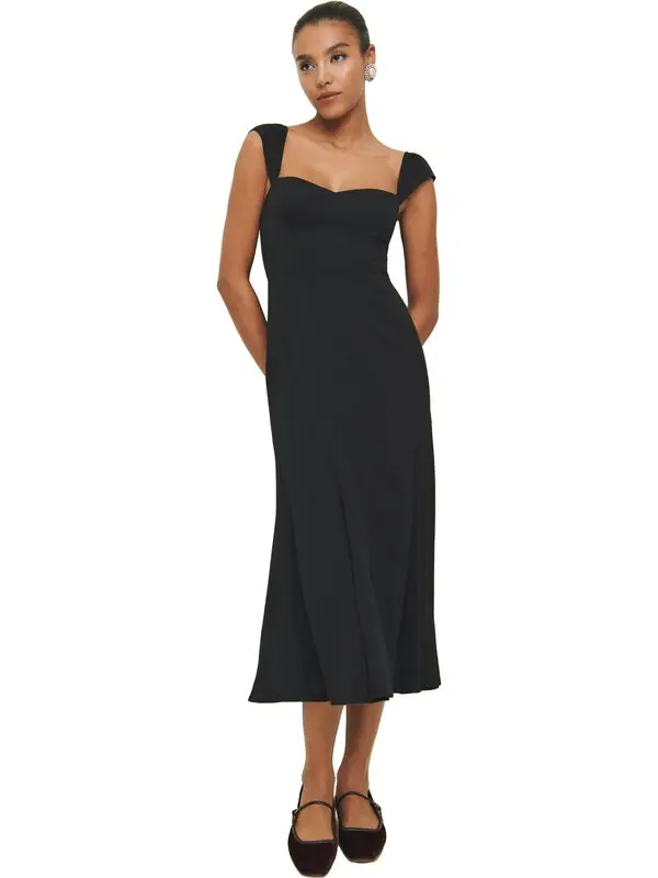 REFORMATION Petites Bryson Midi Dress - Black