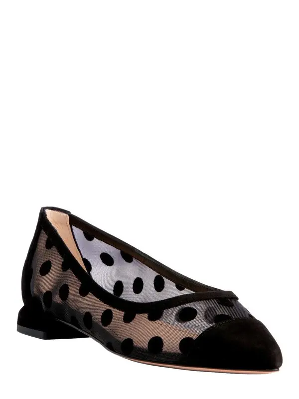 BEAUTIISOLES Blake Polka Dot Flats - Black