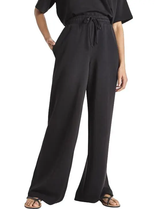 Splendid Scuba Knit Wide-leg Pants - Black