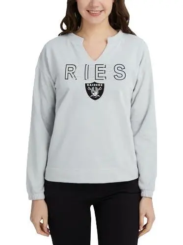 CONCEPTS SPORT Las Vegas Raiders Sunray Notch Neck Long Sleeve T-shirt - Gray