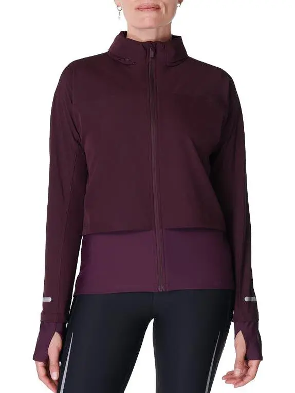 Sweaty Betty Fast Track Running Jacket - Midnight Cherry Purple