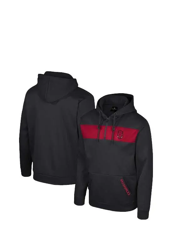 COLOSSEUM Arkansas Razorbacks Quarter-zip Hoodie - Black