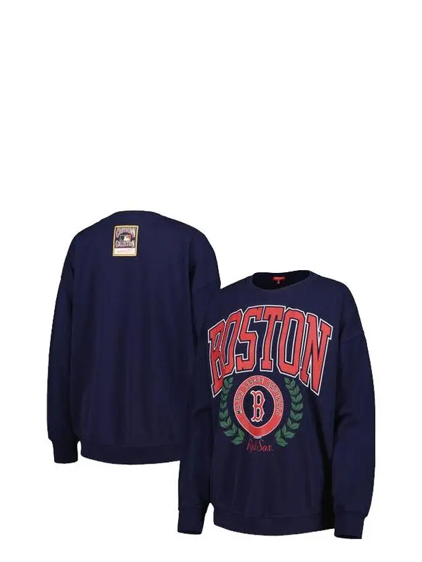Mitchell & Ness Boston Red Sox Logo Pullover Sweatshirt - Navy