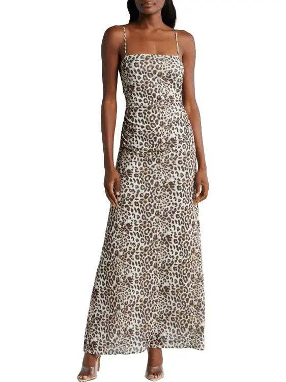 WAYF Isabella Print Maxi Dress - Leopard