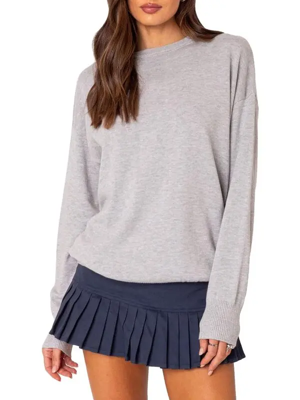 EDIKTED You Time Oversize Sweater - Gray-melange
