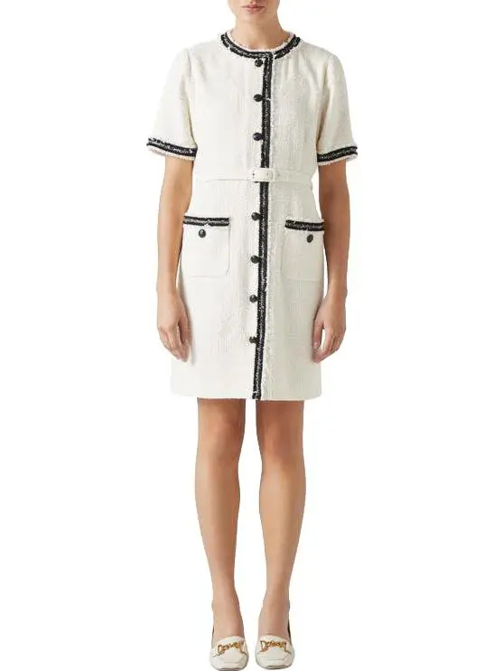 LK BENNETT Charlie Tweed Dress - Ivory