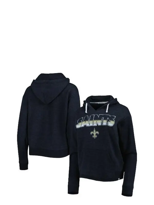 '47 New Orleans Saints Kennedy Notch Neck Pullover Hoodie - Black