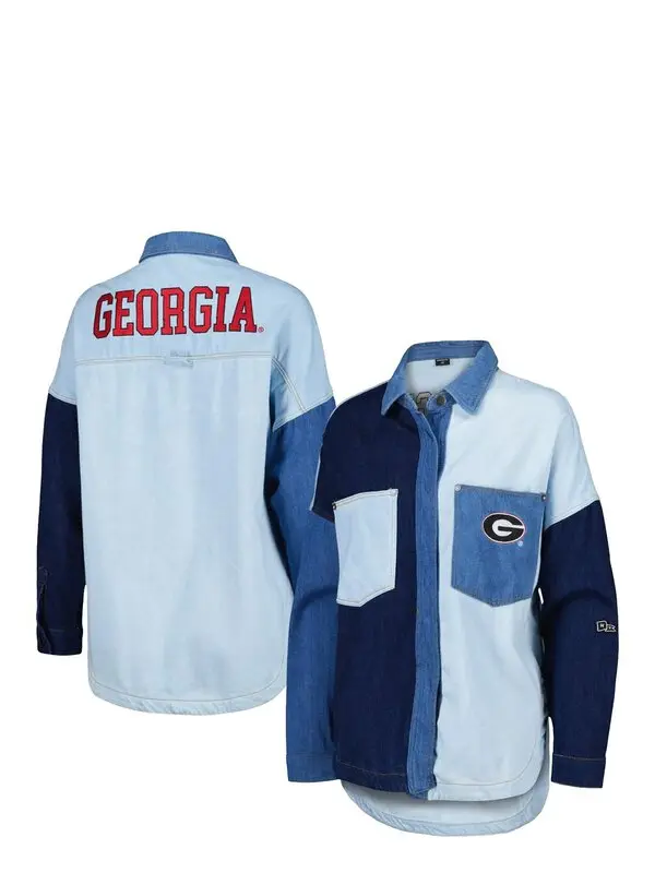 HYPE AND VICE Georgia Bulldogs Multi-hit Hometown Full-snap Jacket - Denim