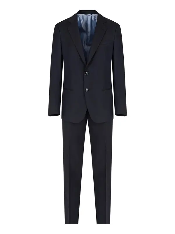 Giorgio Armani Manhattan Line Virgin-wool Single-breasted Suit - Blue