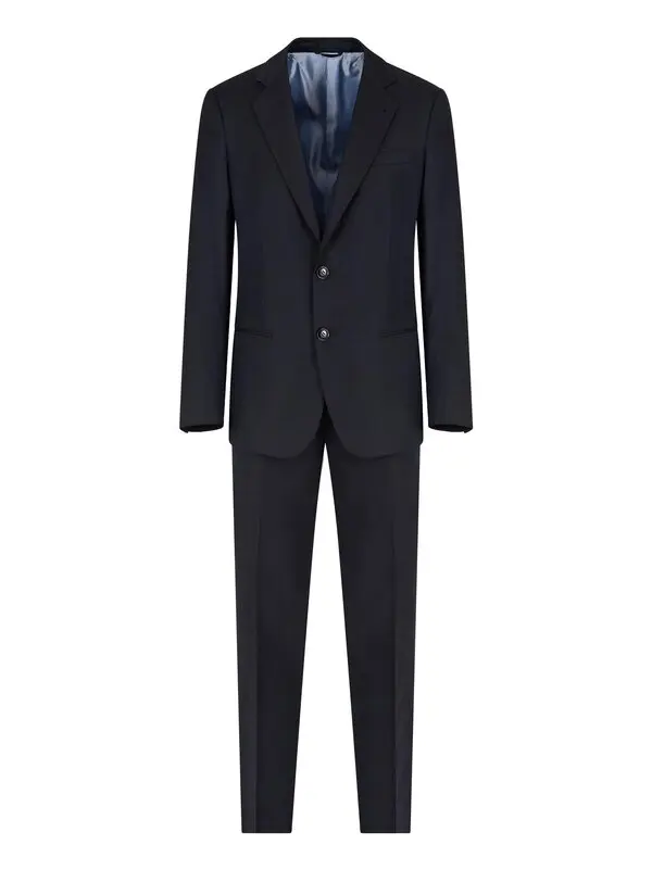 Giorgio Armani Manhattan Line Virgin-wool Single-breasted Suit - Blue