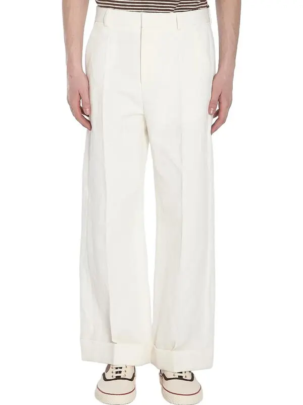 Valentino Garavani Relaxed Fit Trousers - White