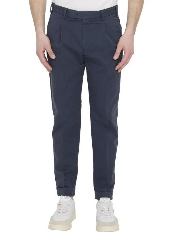 PT TORINO Cotton Straight-leg Pants - Blue