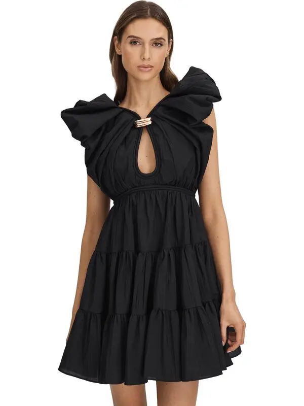 Acler Conara Tiered Midi Dress - Black