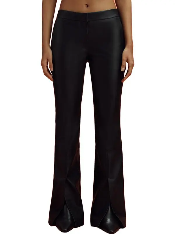 REISS X Mclaren F1 Team Lottie Leather Trousers - Black