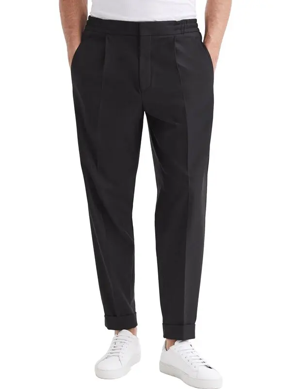 REISS Brighton Relaxed Trousers - Black